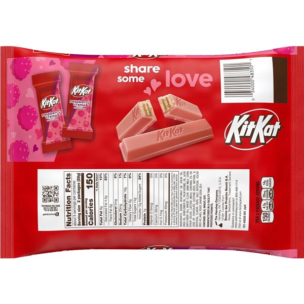 KIT KAT Raspberry Flavored Creme Wafer Snack Size, Valentine's Candy ...